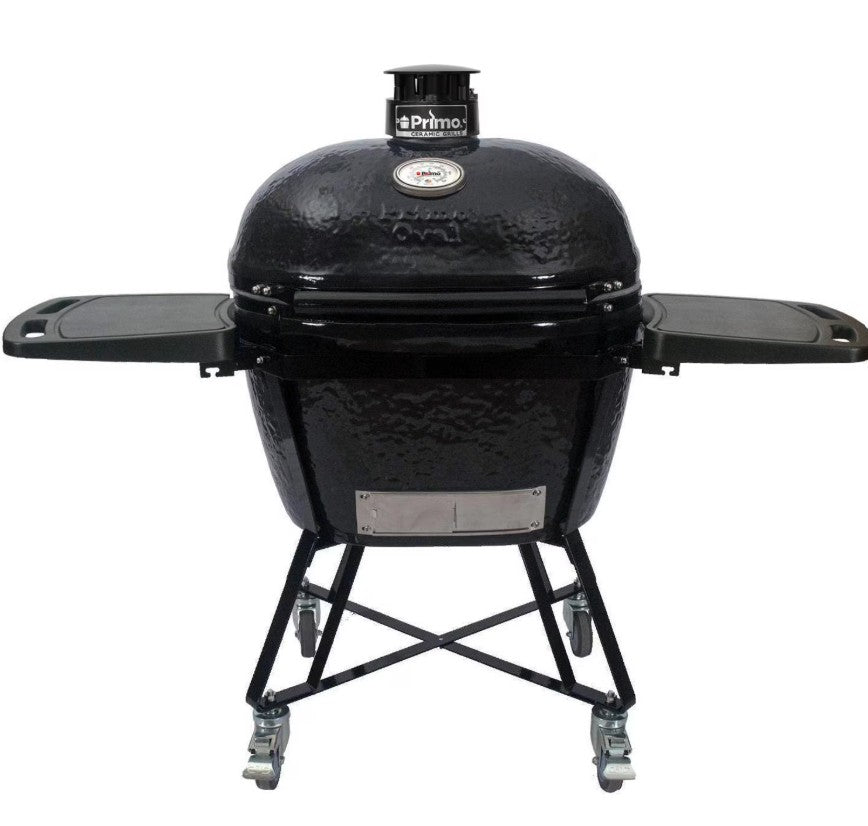 Primo Oval XL 400 All-In-One Ceramic Kamado Grill with Cradle & Side S